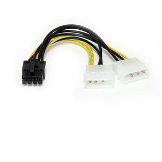 0.20m Startech PCI Express Stromadapterkabel 2x Molex Stecker auf 8pol ...