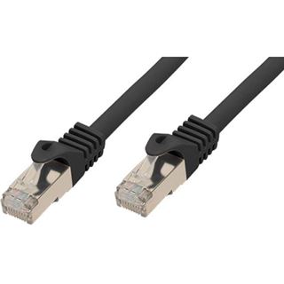 0.50m Good Connections Cat. 7 Rohkabel Patchkabel S/FTP PiMF RJ45 Stecker auf RJ45 Stecker Schwarz